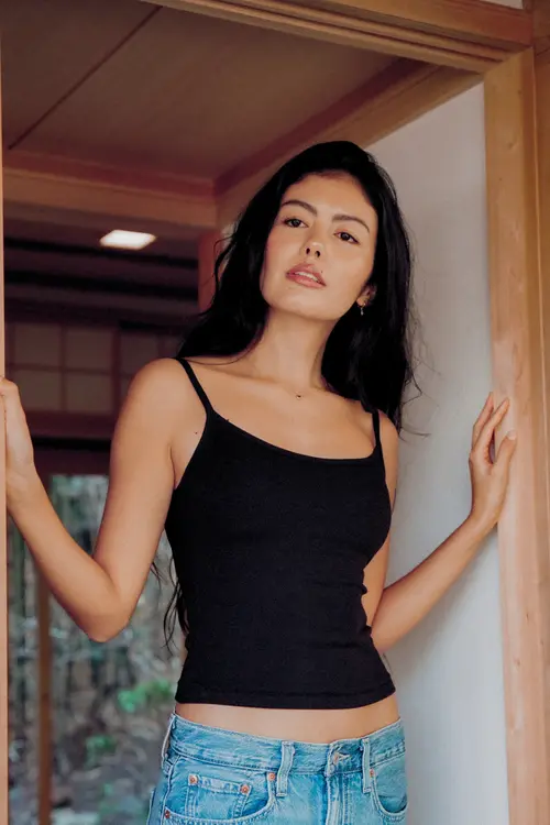 EMBRACE The Ribbed Bra Top - Black