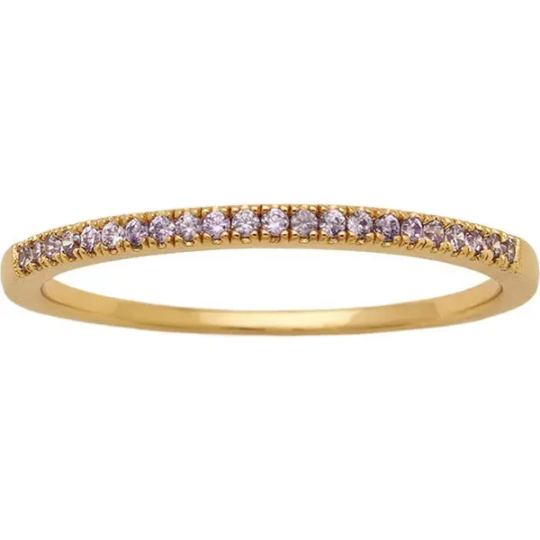 MADE BY MARY Birthstone Stacking Ring With Emerald Cubic Zirconia - Gold Vermeil