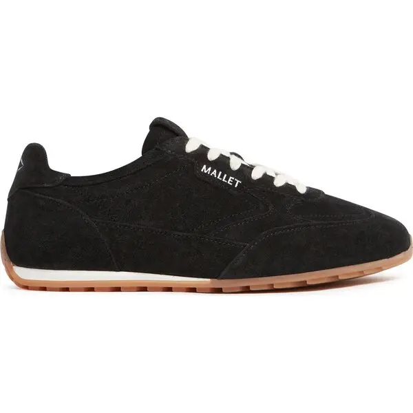 MALLET Penn Gum Leather Retro Runner Trainers - Black