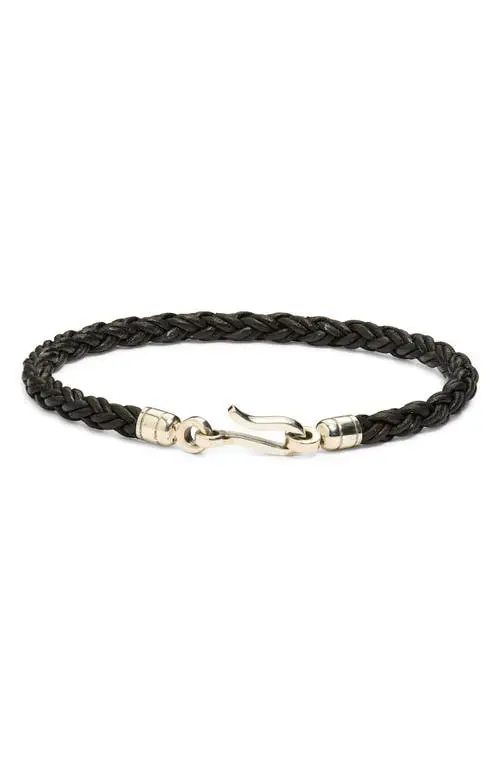 Caputo & Co Twisted Braid Leather Bracelet - Black