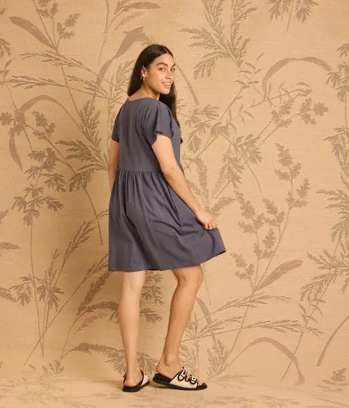 KNOWN SUPPLY Josie Button-up Organic Cotton Dress With Pockets - Lead
