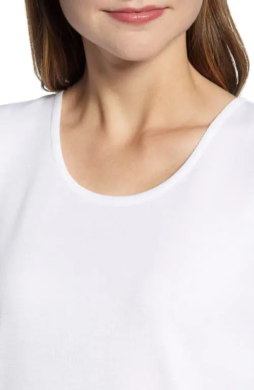 Ming Wang Scoop Neck Sweater Tank - White