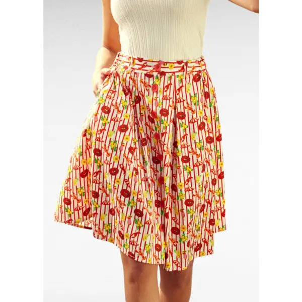 MODCLOTH Perfectly Pleated Button Front Skirt