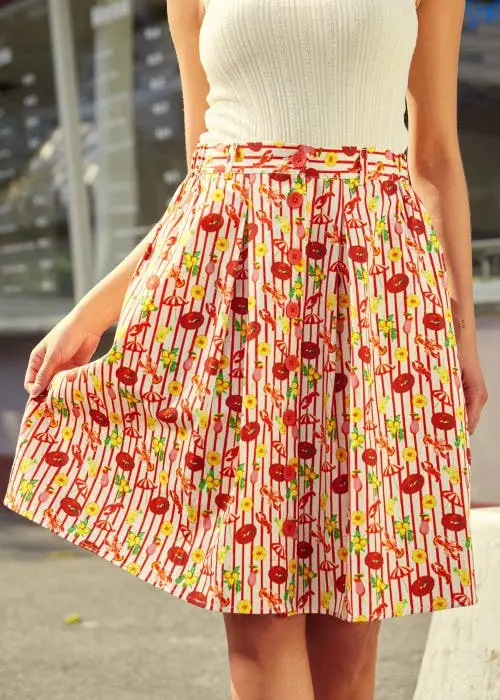 MODCLOTH Perfectly Pleated Button Front Skirt