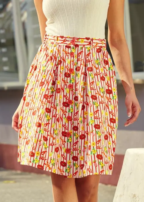 MODCLOTH Perfectly Pleated Button Front Skirt