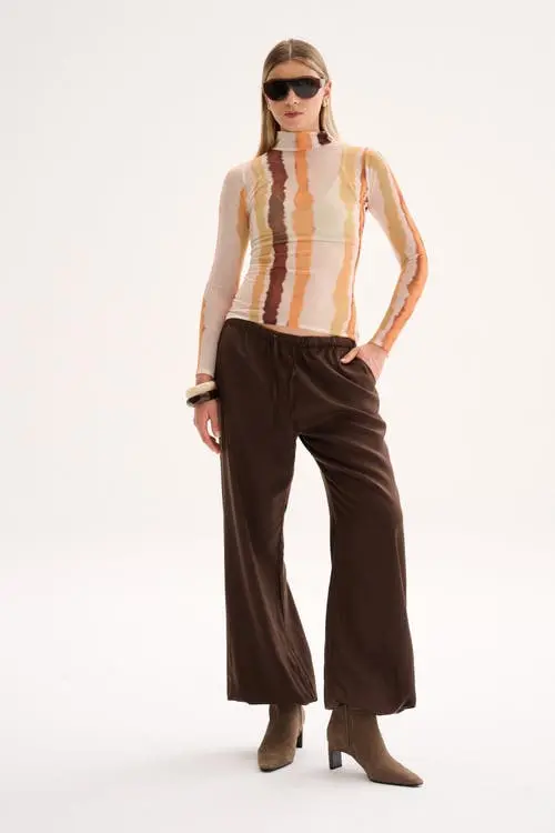 NELBLU SWIMWEAR Chloe Tencel Harem Pants - Marron