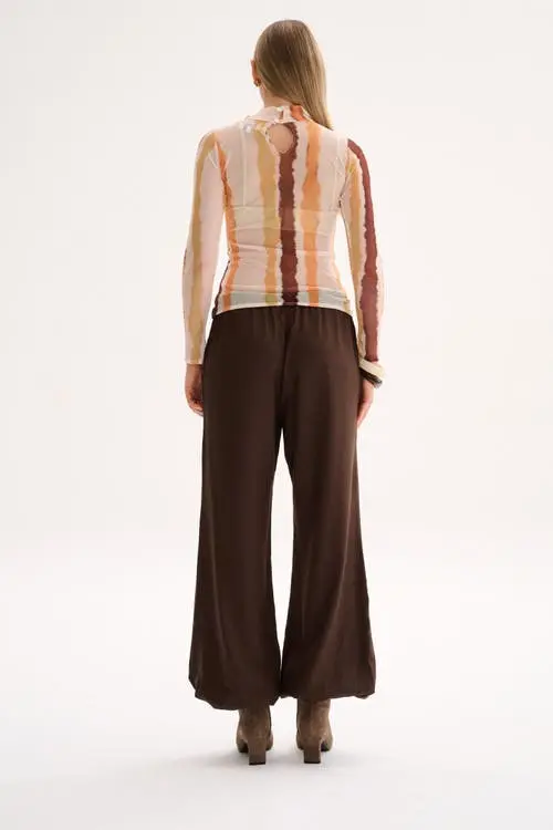 NELBLU SWIMWEAR Chloe Tencel Harem Pants - Marron