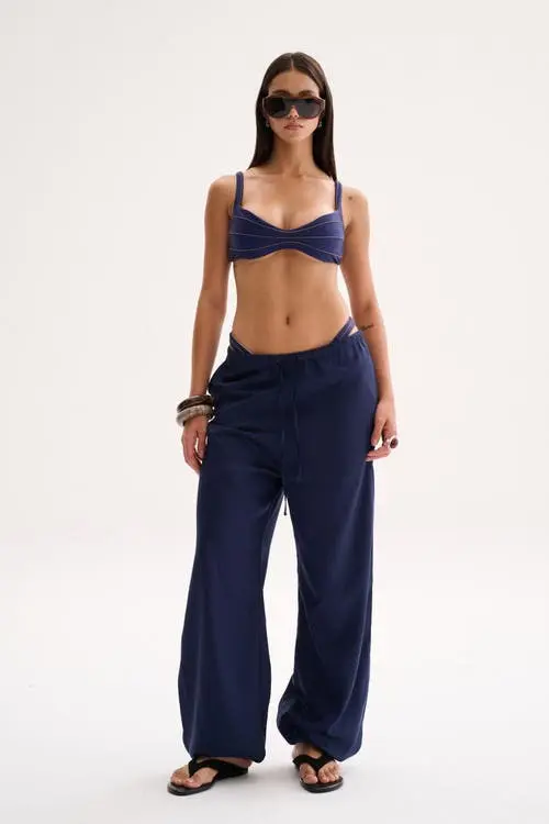 NELBLU SWIMWEAR Chloe Tencel Harem Pants - Marron