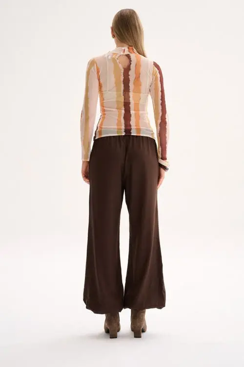 NELBLU SWIMWEAR Chloe Tencel Harem Pants - Marron