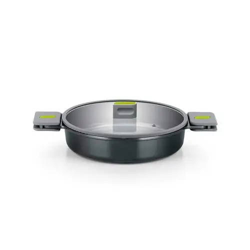 BRA COOKWARE Life Ceramic Nonstick Sauté Pan W/glass Lid, 12.5 Inch - Black