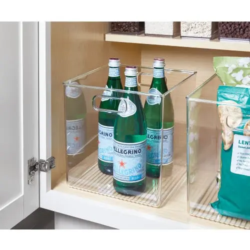 IDESIGN Linus Small Cube Storage Bin With Handles, Set Of 4