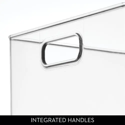 IDESIGN Linus Small Cube Storage Bin With Handles, Set Of 4