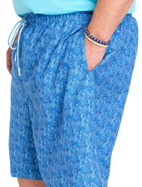 HARBOR BAY BY DXL Big & Tall Wave Print Swim Trunks