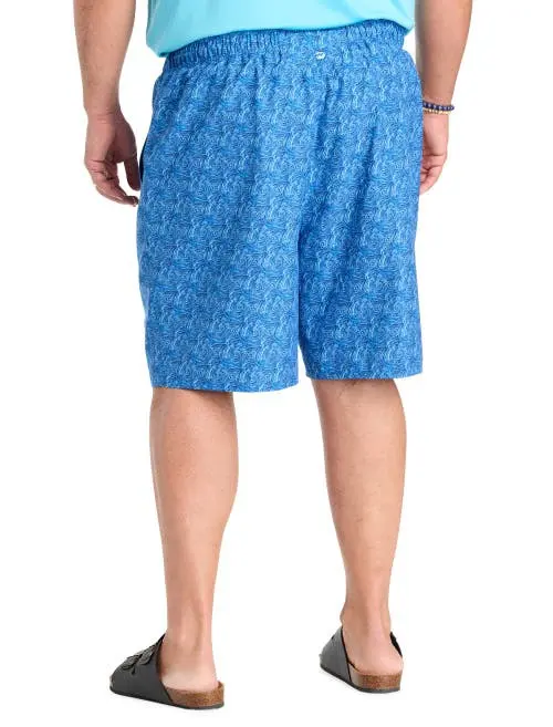 HARBOR BAY BY DXL Big & Tall Wave Print Swim Trunks