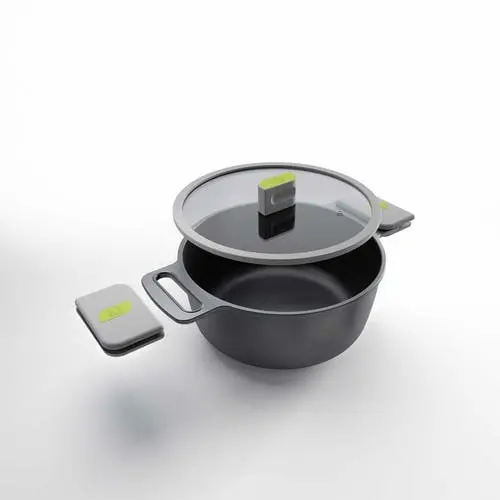 BRA COOKWARE Life Ceramic Nonstick Stock Pot W/glass Lid | 8 Inch 3.2 Quart
