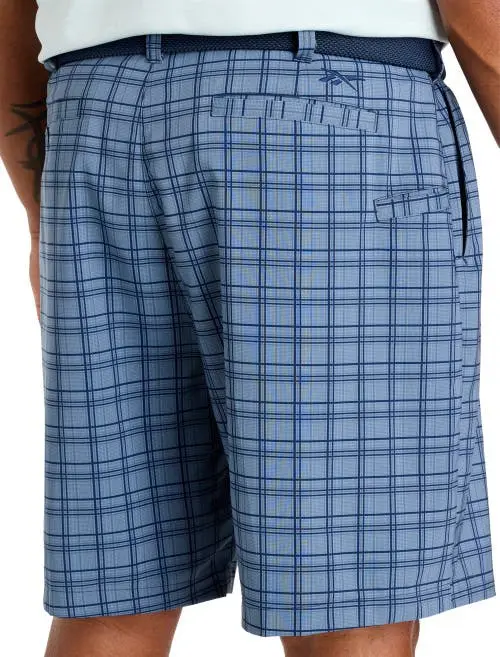 REEBOK Big & Tall Plaid Tech Golf Shorts - Vector Navy