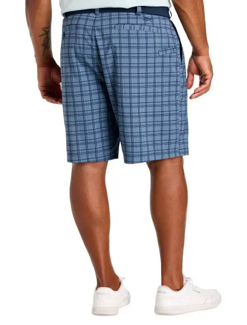 REEBOK Big & Tall Plaid Tech Golf Shorts - Vector Navy