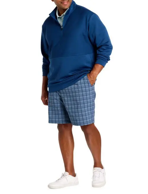 REEBOK Big & Tall Plaid Tech Golf Shorts - Vector Navy