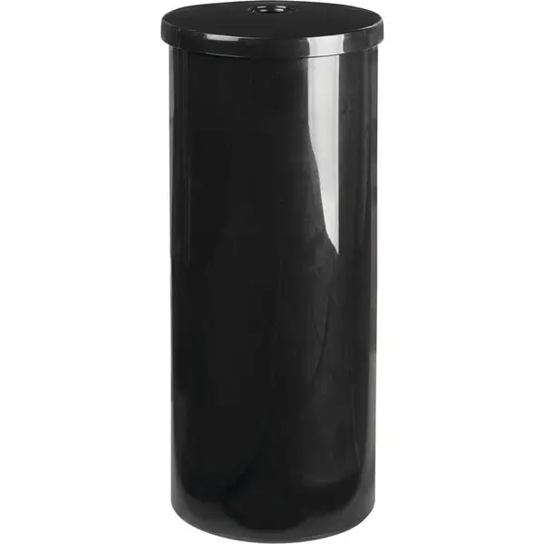 IDESIGN Freestanding Toilet Paper Canister With Lid For 3 Extra Rolls - Black