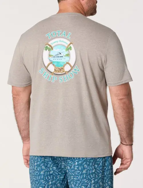 Tommy Bahama Big & Tall Total Ship Show Graphic Tee - Grey Heather