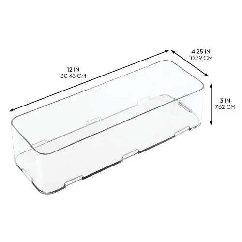 IDESIGN Interlocking Makeup Drawer Organizer, Plastic Bins For Bathroom Vanity, Dresser, Or Desk