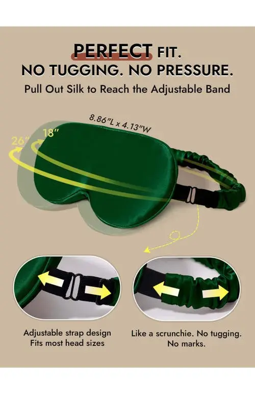 SILKSILKY 22 Momme Pure Silk 3d Contoured Eye Mask - Darkgreen