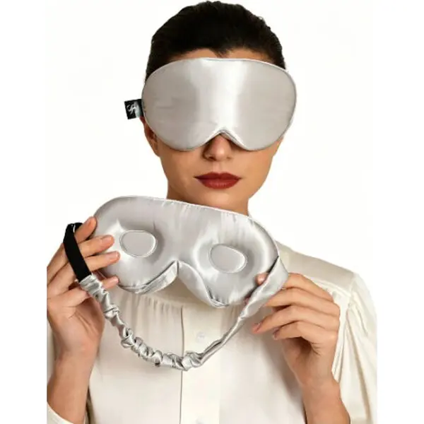 SILKSILKY 22 Momme Pure Silk 3d Adjustable Eye Mask - Lightgray