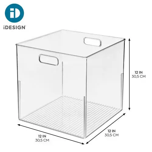 IDESIGN Large Linus Plastic Storage Bin With Handles