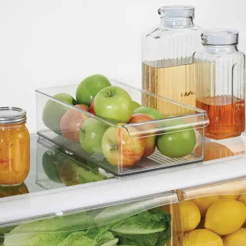 IDESIGN Large Stackable Fridge Bin With Handleset Of 6