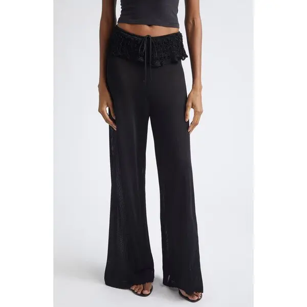 EMILY DAWN LONG Ash Ruffle Pants - Black