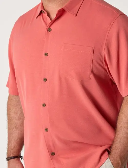 Tommy Bahama Big & Tall Coastal Ease Islandzone® Sport Shirt - Red Ginger