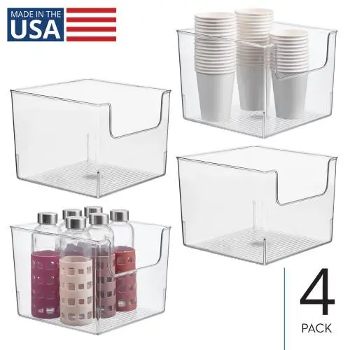 IDESIGN Open-front Storage Bin For Kitchen, Pantry, Bathroom, Office, Set Of 4