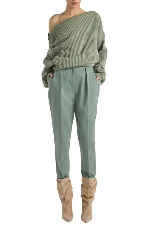 Balmain Cotton High-waisted Trousers