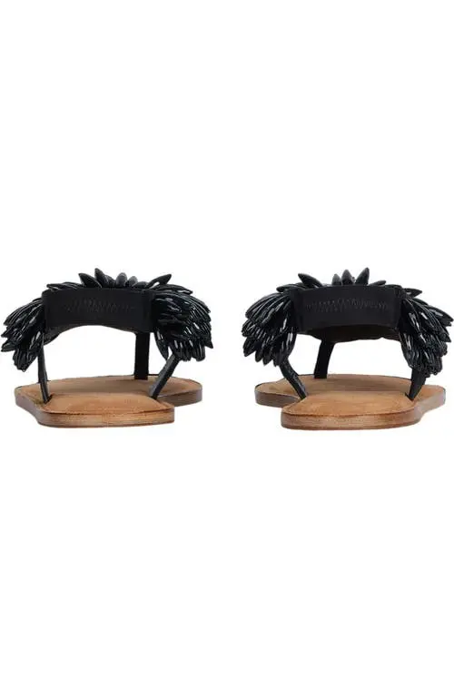 Balmain Suede And Bead Embellished Flat Sandals