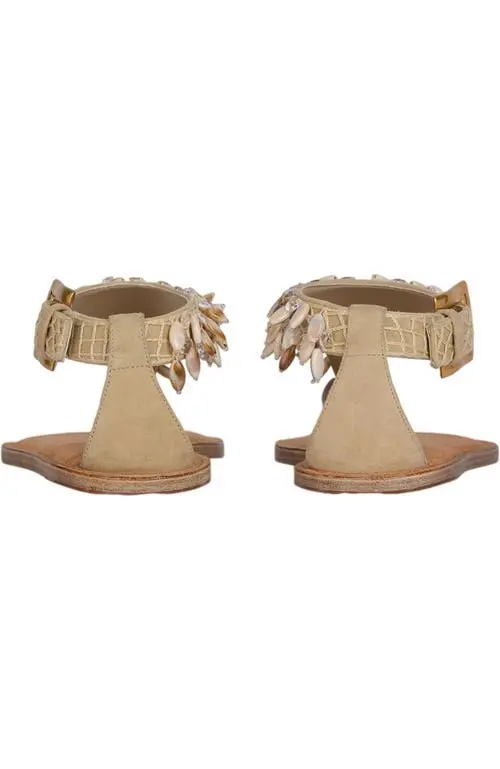 Balmain Flat Sandals In Suede
