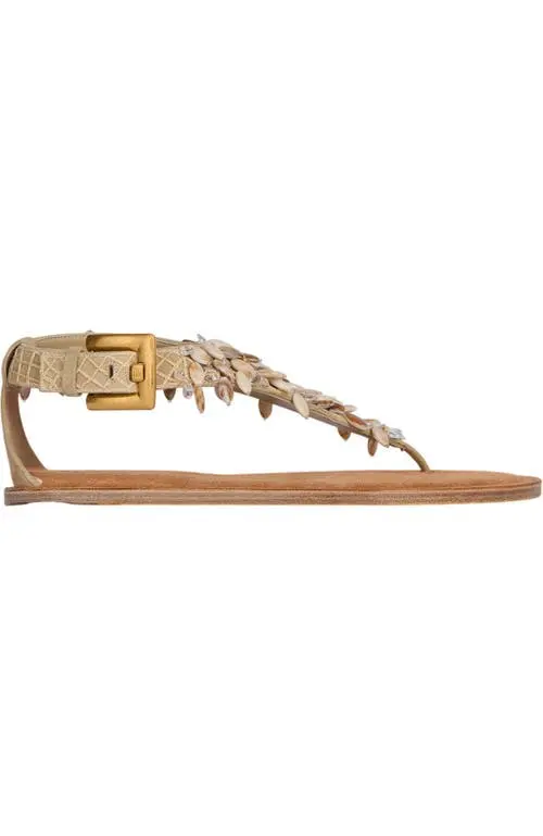 Balmain Flat Sandals In Suede