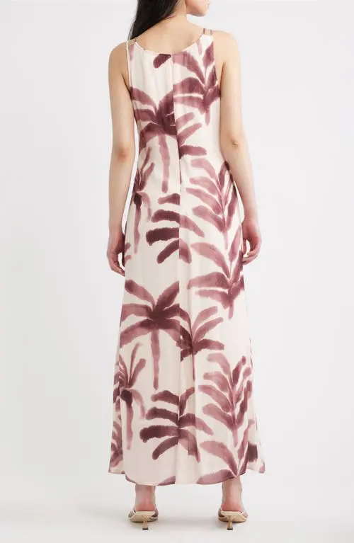 A.REN Sleeveless Tropical Print Maxi Dress