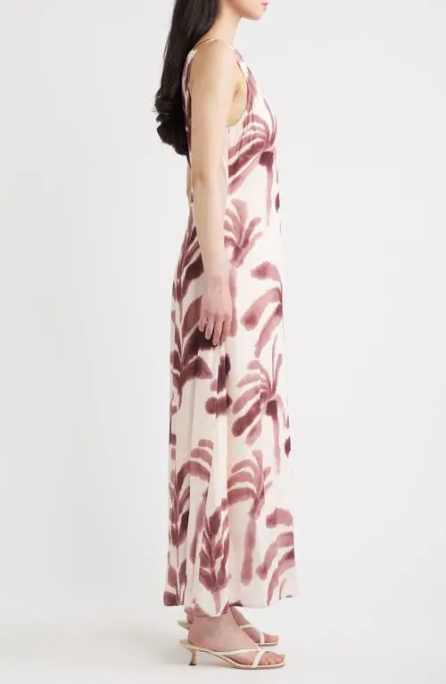 A.REN Sleeveless Tropical Print Maxi Dress