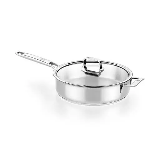 BRA COOKWARE Signature Stainless Steel Saute Pan W/glass Lid, 11-inch - Silver