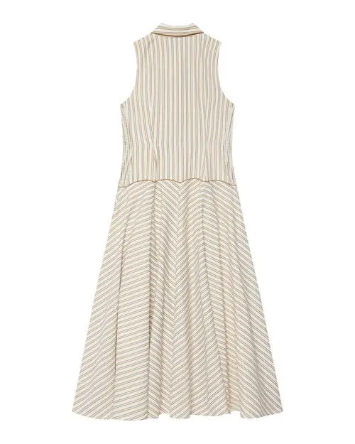 Mint Velvet Striped Collared Button-up Shirt Dress