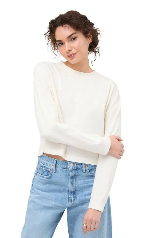 Richer Poorer Relaxed Crop Long Sleeve Tee - Bone