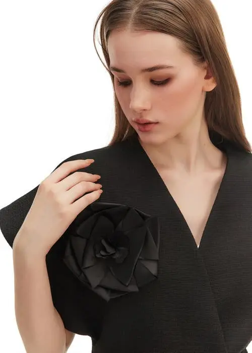 OLAH Silk Flower Pin - Pink