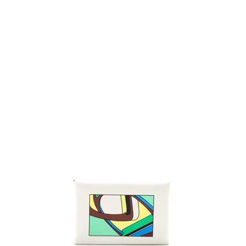 Hermès Calvi Duo Card Holder Printed Leather