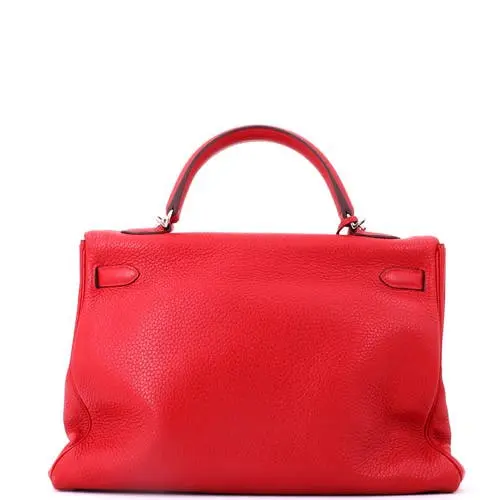 Hermès Kelly Handbag Clemence With Palladium Hardware 35