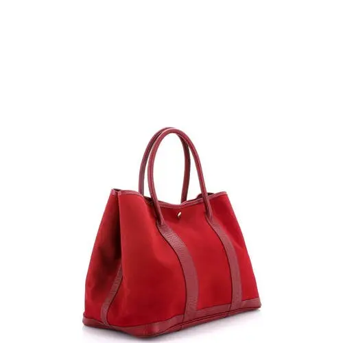 Hermès Garden Party Tote Toile And Leather 36 - Red