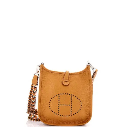 Hermès Long Strap Evelyne Bag Clemence Tpm - Bronze Dore