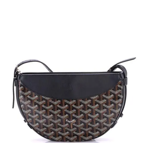 Goyard Hirondelle Shoulder Bag Coated Canvas And Leather - Black