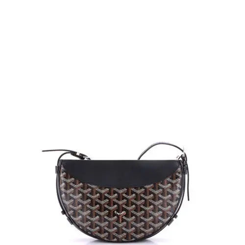 Goyard Hirondelle Shoulder Bag Coated Canvas And Leather - Black