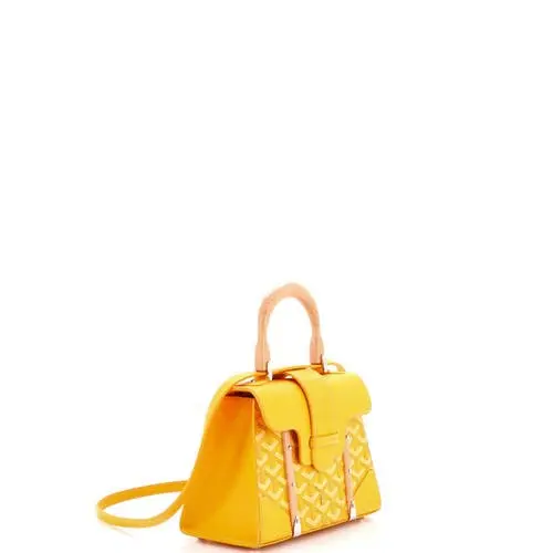Goyard Structured Saigon Top Handle Bag Coated Canvas With Leather Mini