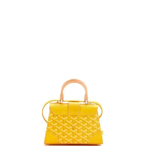 Goyard Structured Saigon Top Handle Bag Coated Canvas With Leather Mini